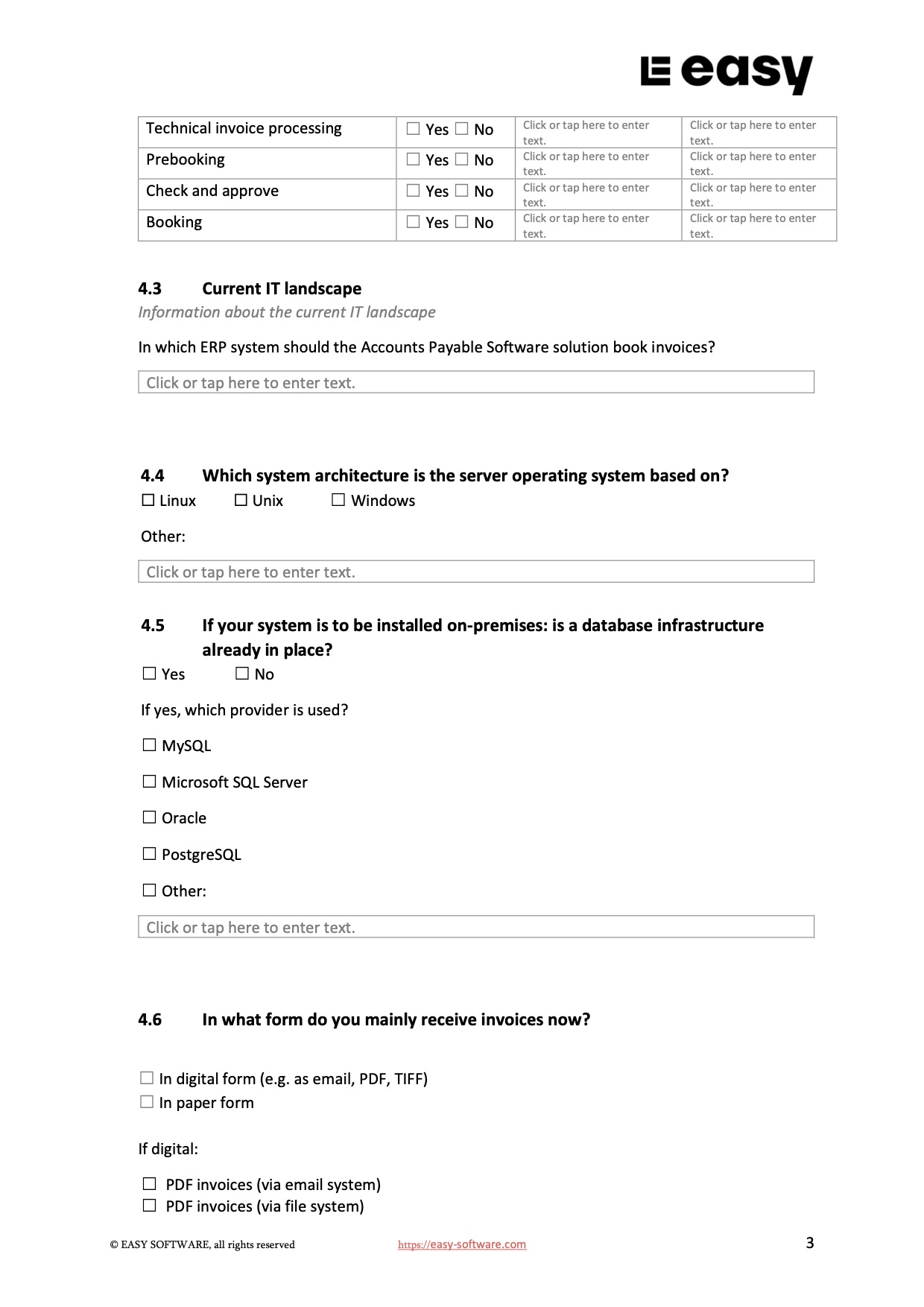 Requirement Specification Template – Get started with your A/P project